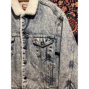 Levi's | Jackets & Coats | Vintage 8s Levis Sherpa Lined Acid Wash Denim Jacket Size Xl Outdoors ...